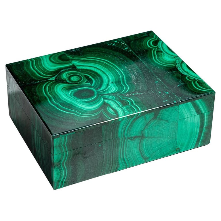 Genuine Malachite Jewelry Box (1.15 lbs.) For Sale at 1stDibs