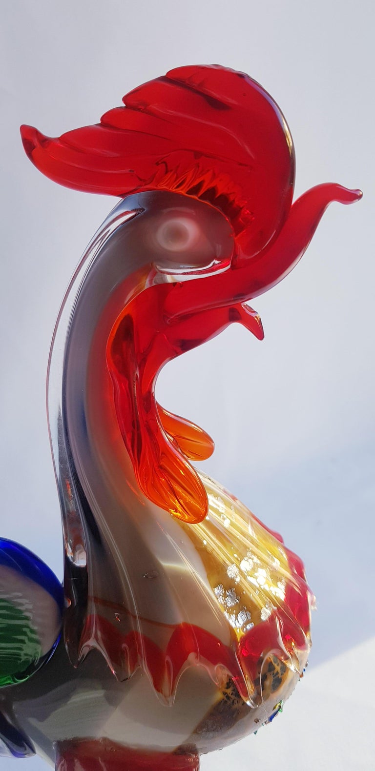 Genuine Murano Glass large Rooster with Original Sticker at 1stDibs ...