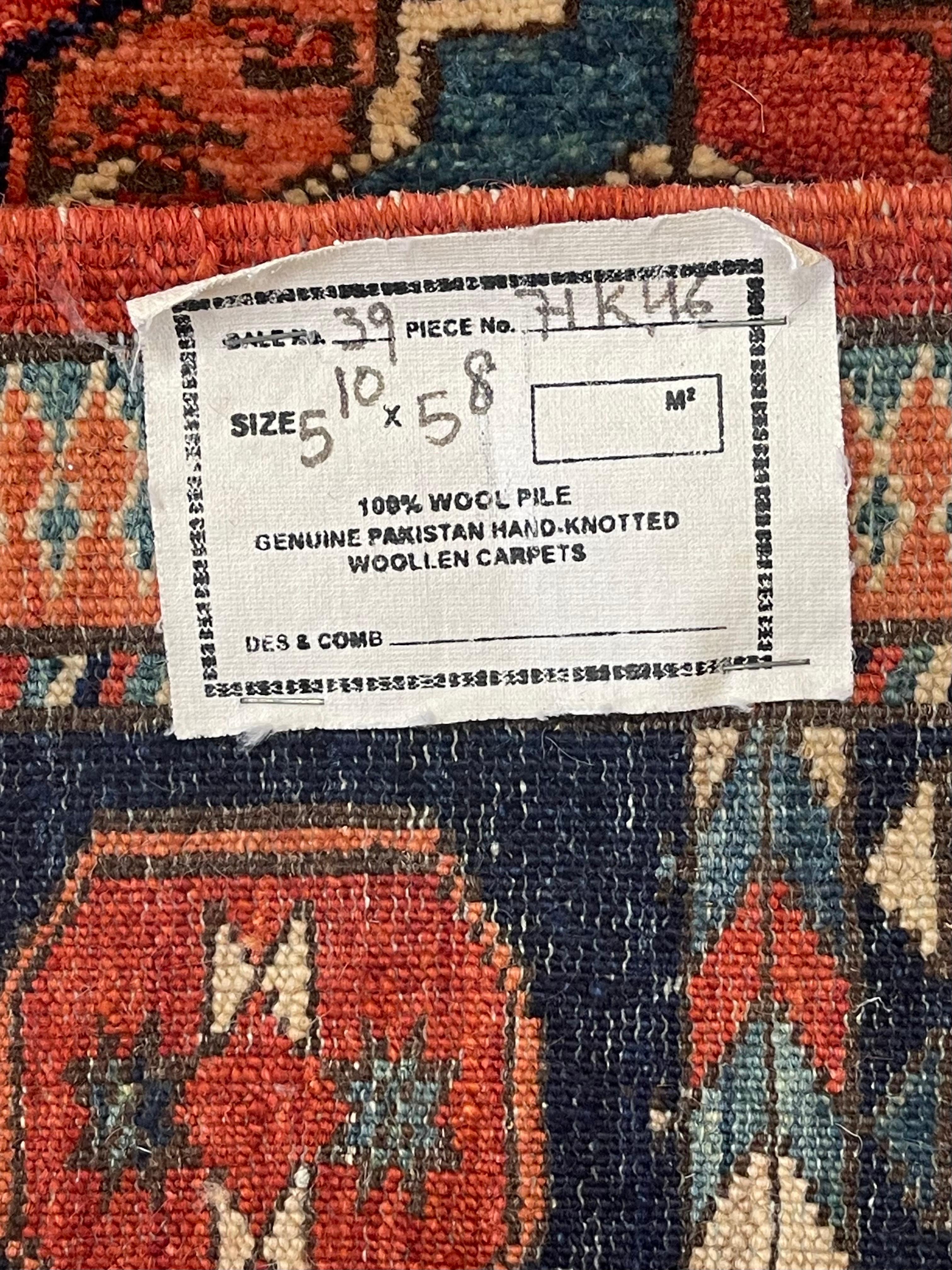 Genuine Pakistan 100% Wool Pile Hand Knotted Carpet Rare Square Size ...