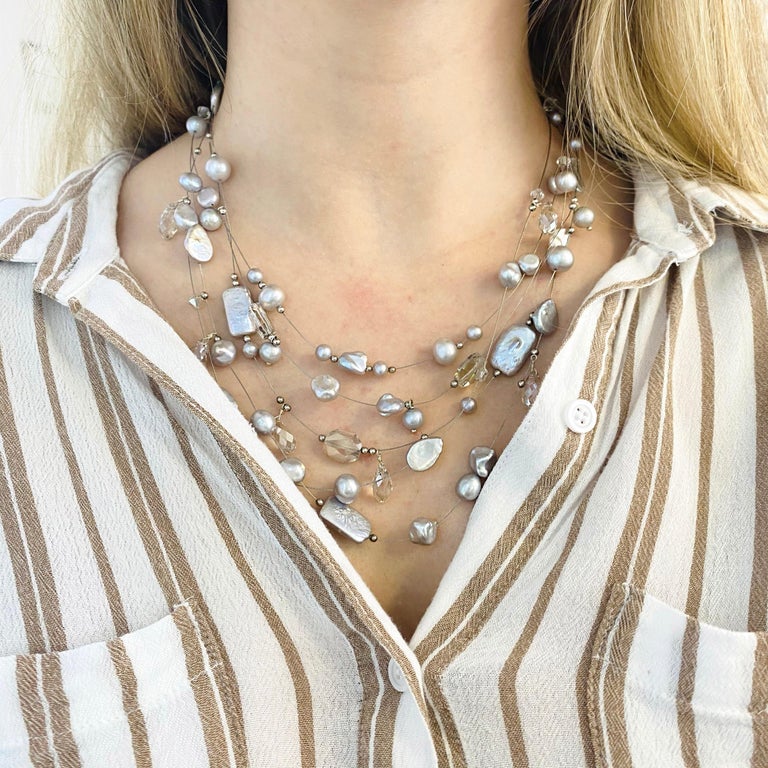Genuine Pearl Necklace Unique Imperfect Shapes, Baroque Pearls at 1stDibs