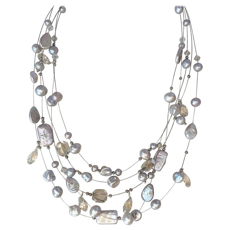 Genuine Pearl Necklace Unique Imperfect Shapes, Baroque Pearls at 1stDibs