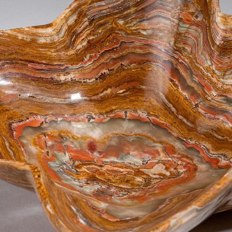 Genuine Polished Banded Onyx Bowl From Mexico (7.2 lbs) For Sale at 1stDibs