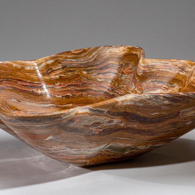 Genuine Polished Banded Onyx Bowl From Mexico (7.2 lbs) For Sale at 1stDibs