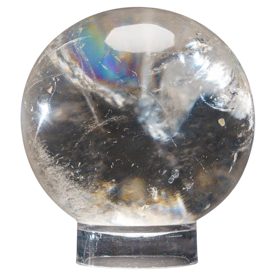Clear Brazilian Quartz Sphere Mounted on a Acrylic Ring Base For Sale ...