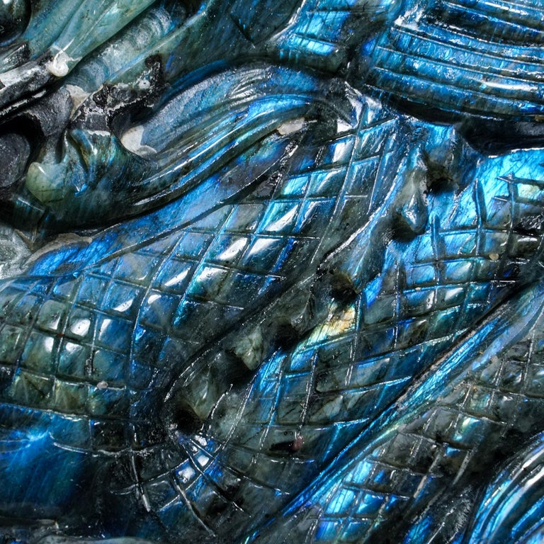 Genuine Polished Labradorite Hand Carved Dragon (1.9 lbs) For Sale at ...