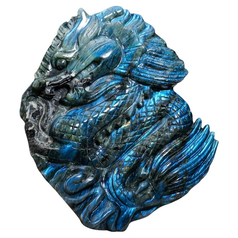 Genuine Polished Labradorite Hand Carved Dragon (1.9 lbs) For Sale at ...