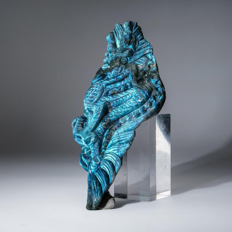 Genuine Polished Labradorite Hand Carved Dragon, '2.2 lbs' For Sale at ...