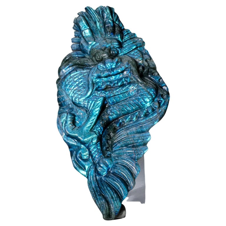 Genuine Polished Labradorite Hand Carved Dragon, '2.2 lbs' For Sale at ...