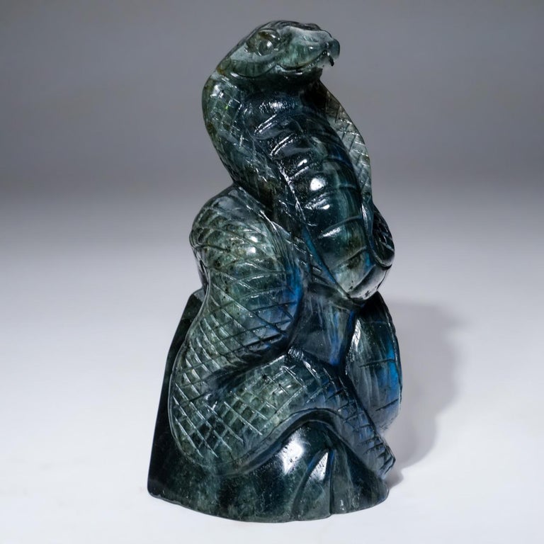 Genuine Polished Labradorite Hand Carved Snake from India (1.9 lbs) For ...