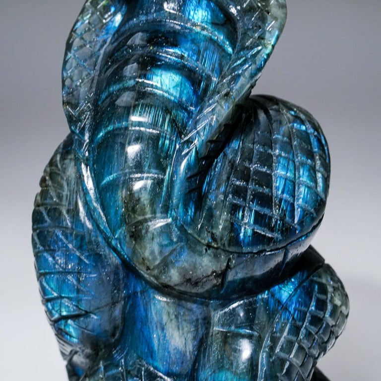 Genuine Polished Labradorite Hand Carved Snake from India (1.9 lbs) For ...