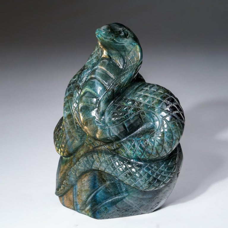 Genuine Polished Labradorite Hand Carved Snake from India (2 lbs) For ...