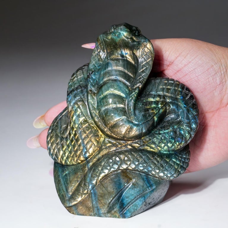 Genuine Polished Labradorite Hand Carved Snake from India (2 lbs) For ...