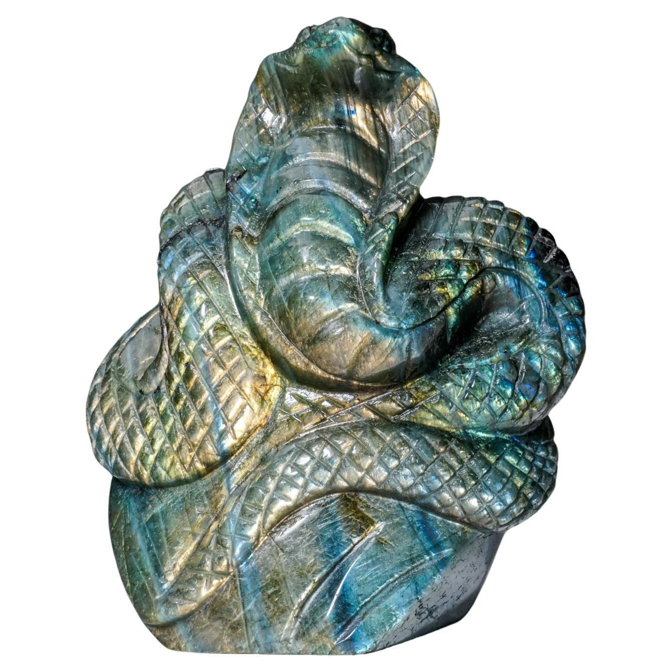 Genuine Polished Labradorite Hand Carved Snake from India (1.9 lbs) For ...