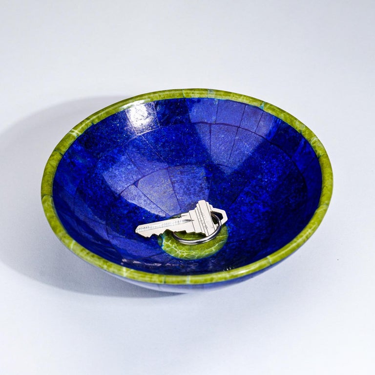 Polished Lapis Lazuli Bowl with Green Jade Trimming (1 lb) For Sale at ...
