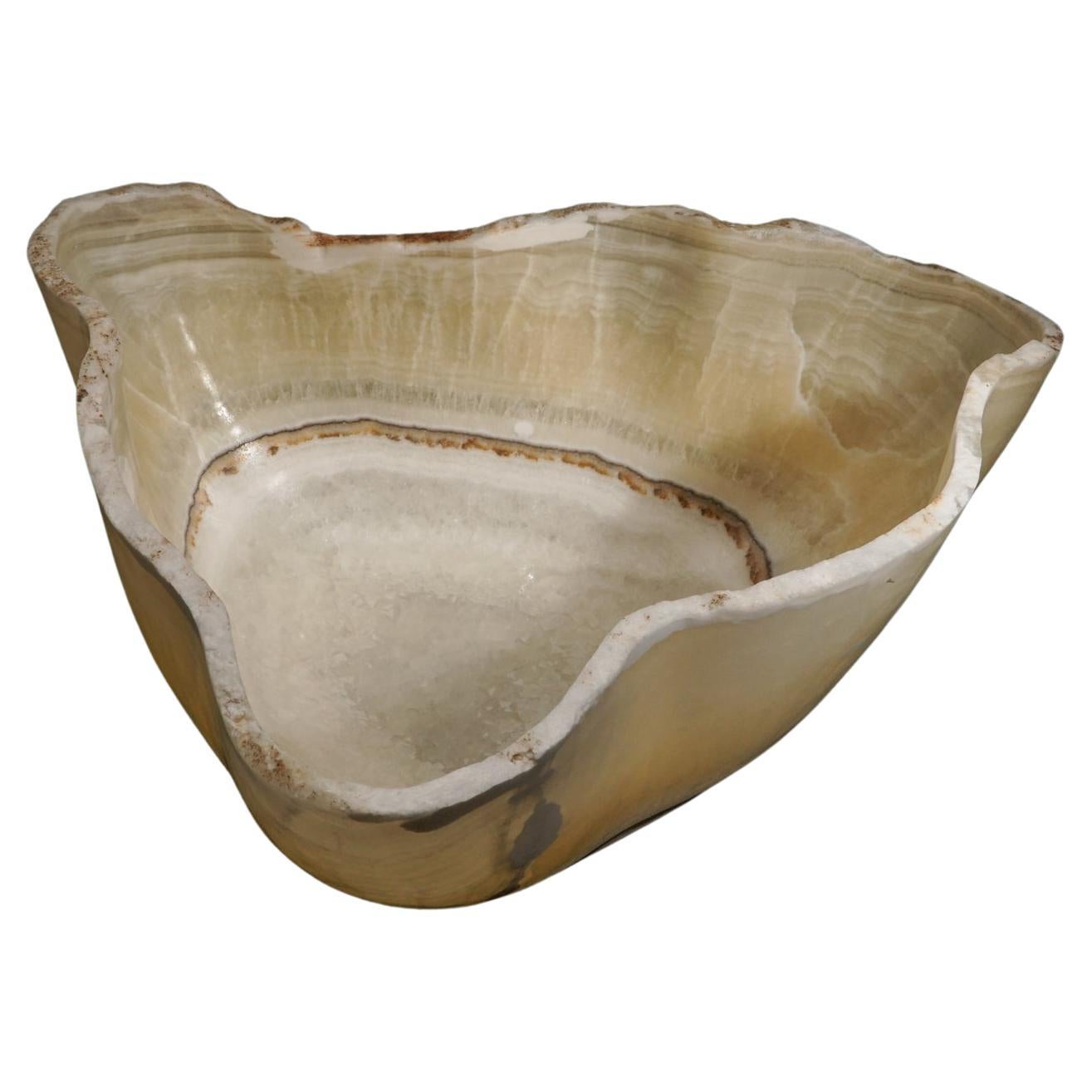 Green and Brown Onyx Decorative Bowl From Mexico ( 26" x 25" x 7", 34 ...