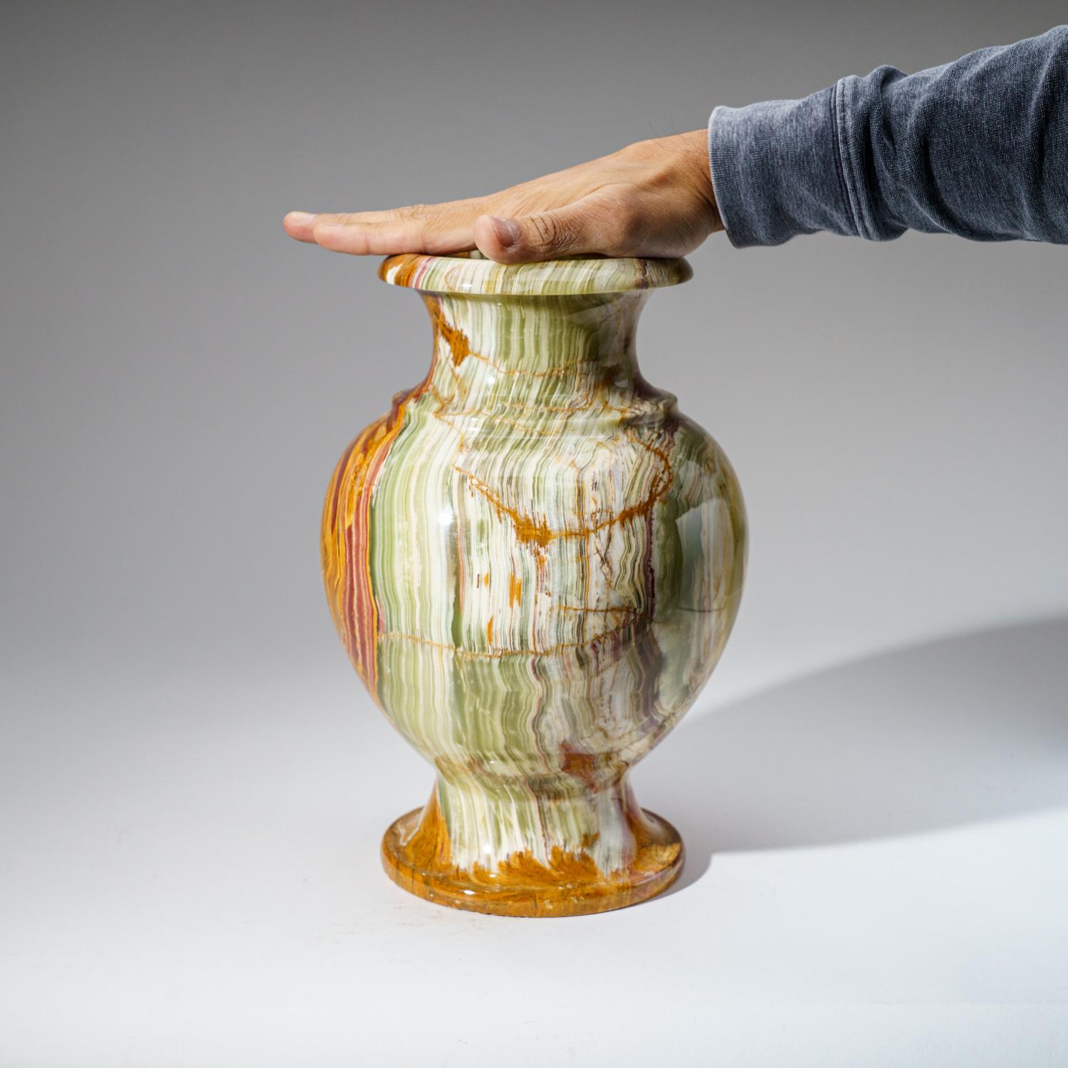Genuine Polished Onyx Flower Vase from Mexico (18 lbs) For Sale at 1stDibs