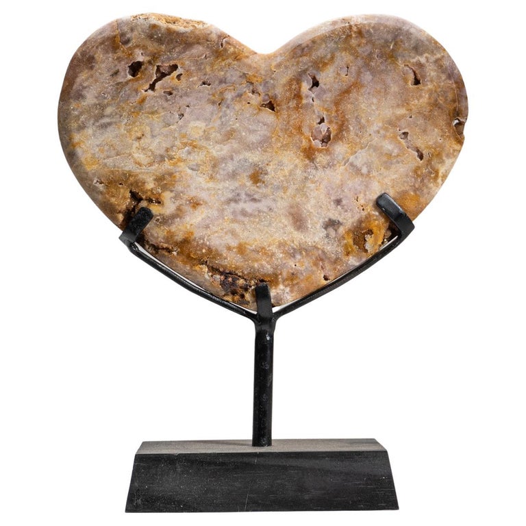 Genuine Polished Strawberry Quartz Heart on Metal Stand (5.1 lbs) For ...