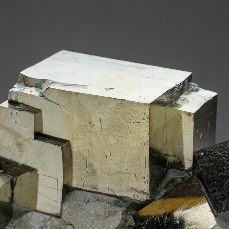 Genuine Pyrite Cube on Basalt From Navajun, Spain For Sale at 1stDibs