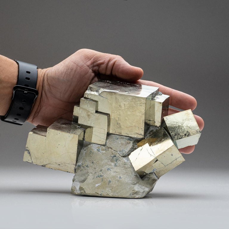 Genuine Pyrite Cube on Basalt From Navajun, Spain For Sale at 1stDibs