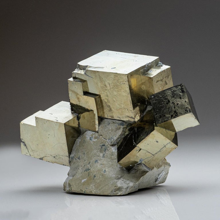 Genuine Pyrite Cube on Basalt From Navajun, Spain For Sale at 1stDibs