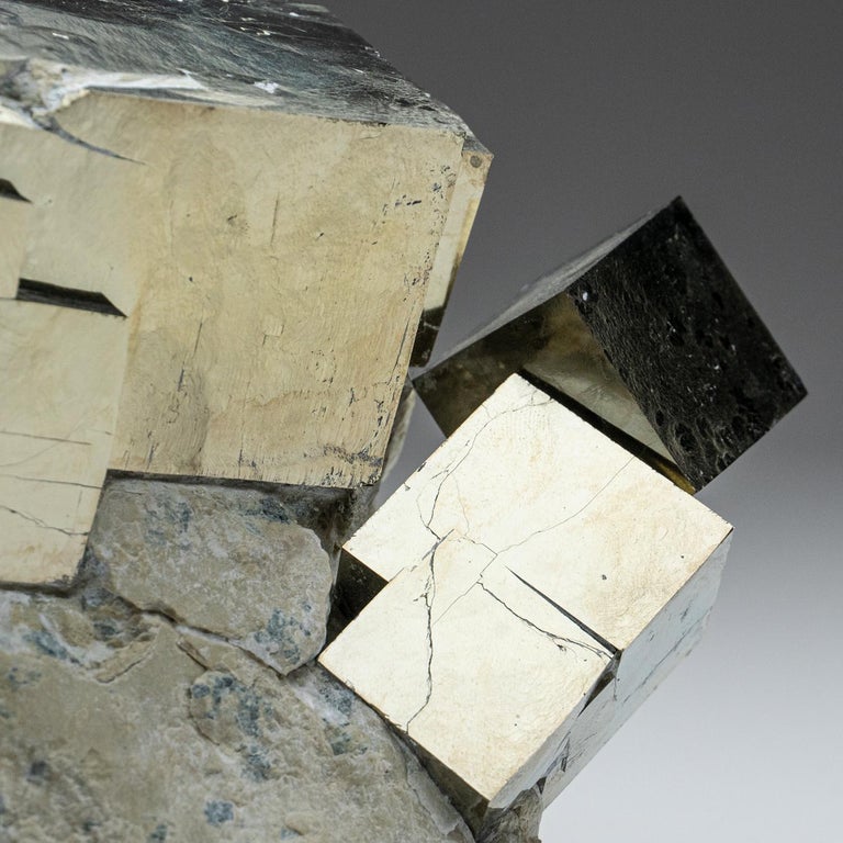 Genuine Pyrite Cube on Basalt From Navajun, Spain For Sale at 1stDibs