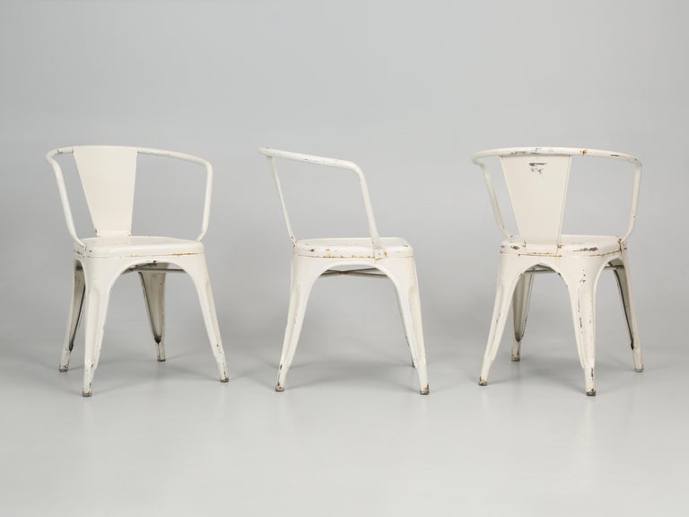 Genuine Set of '6' Vintage White French Tolix Steel Chairs Over '1500 ...