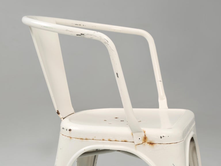 Genuine Set of '6' Vintage White French Tolix Steel Chairs Over '1500 ...