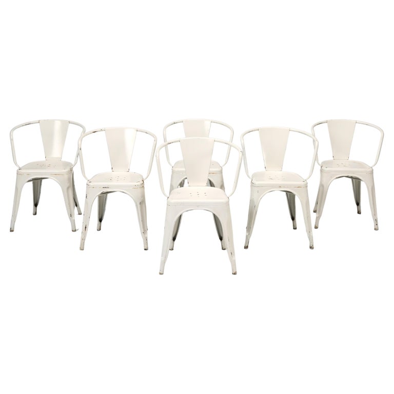 Genuine Set of '6' Vintage White French Tolix Steel Chairs Over '1500 ...