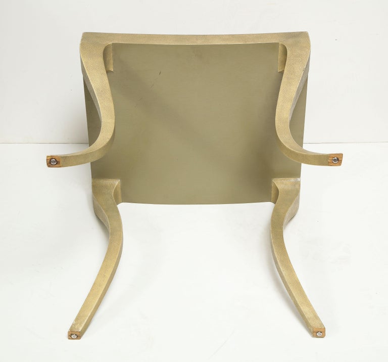 Genuine Shagreen Stool with Curved Legs For Sale at 1stDibs