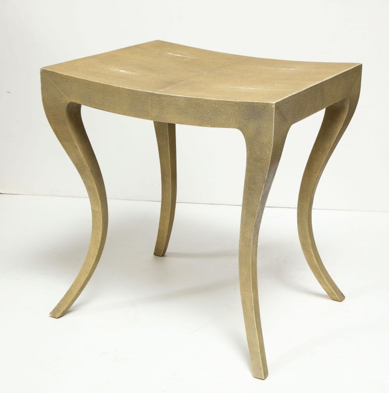 Genuine Shagreen Stool with Curved Legs For Sale at 1stDibs