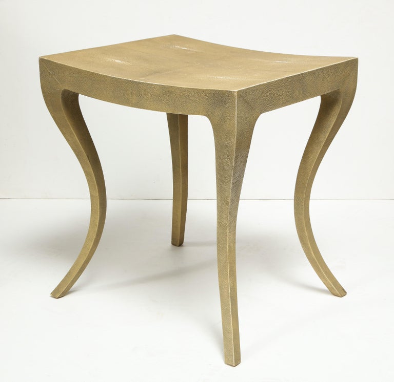 Genuine Shagreen Stool with Curved Legs For Sale at 1stDibs