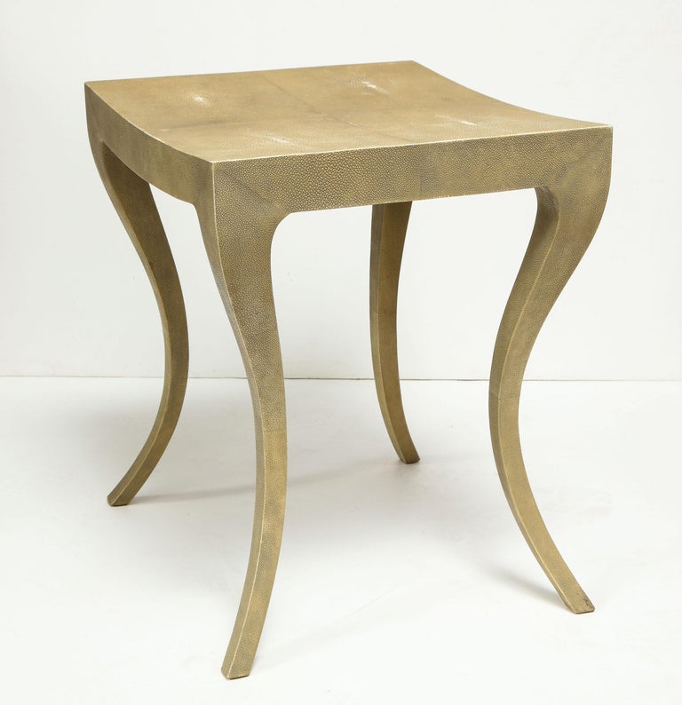 Genuine Shagreen Stool with Curved Legs For Sale at 1stDibs
