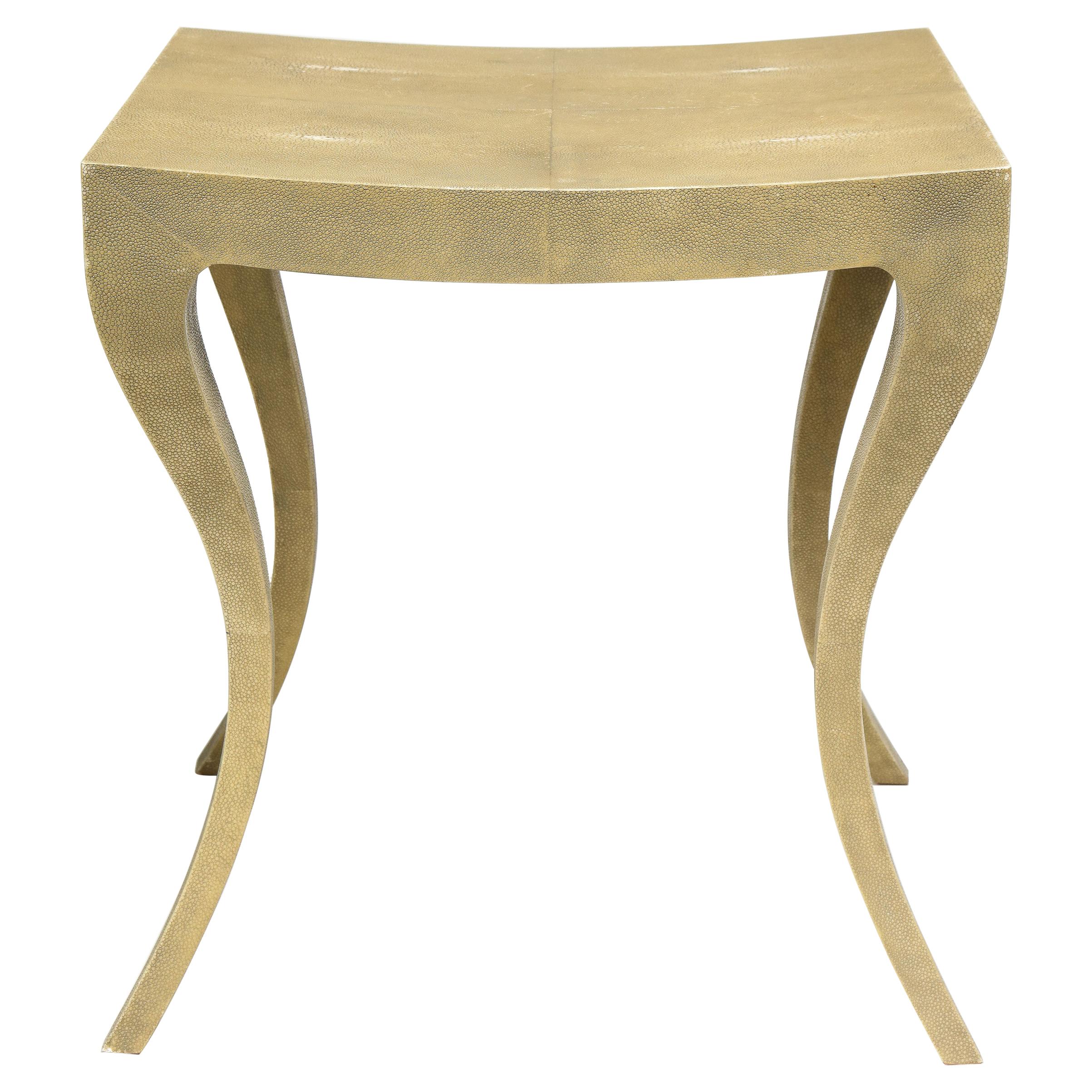 Genuine Shagreen Stool with Curved Legs For Sale at 1stDibs