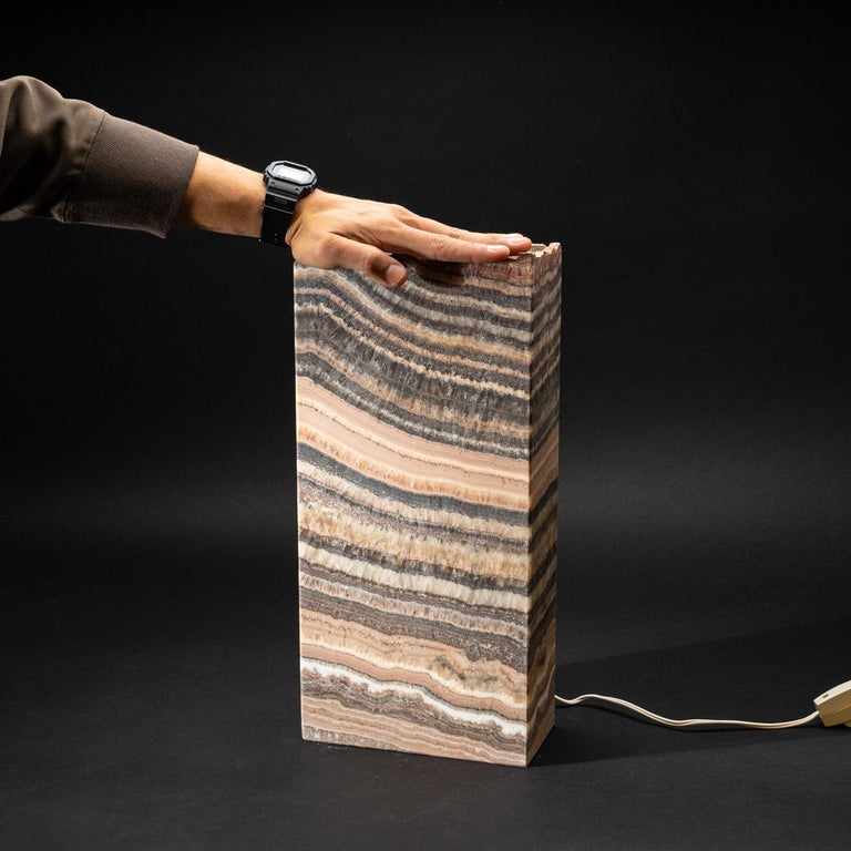 Genuine Square Banded Onyx Lamp from Mexico (16", 12 lbs) For Sale at ...