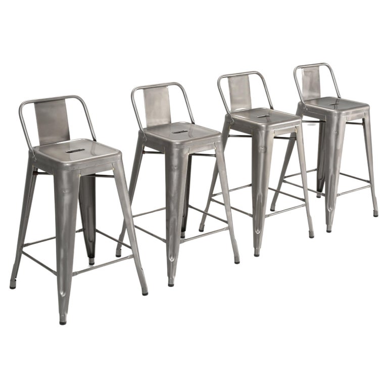 Genuine Tolix French Counter Stools in Clear-Coated Steel Several Sets ...