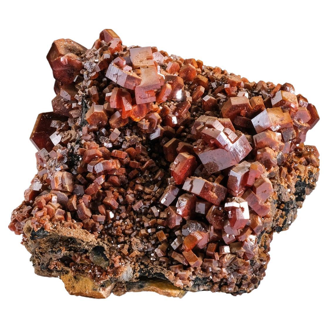 Genuine Vanadinite Crystal Cluster On Matrix From Morocco 183 4 Grams