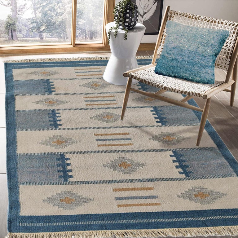 Genuine Vintage Scandinavian Flat Weaved Kilim Rug, 1950s For Sale at ...