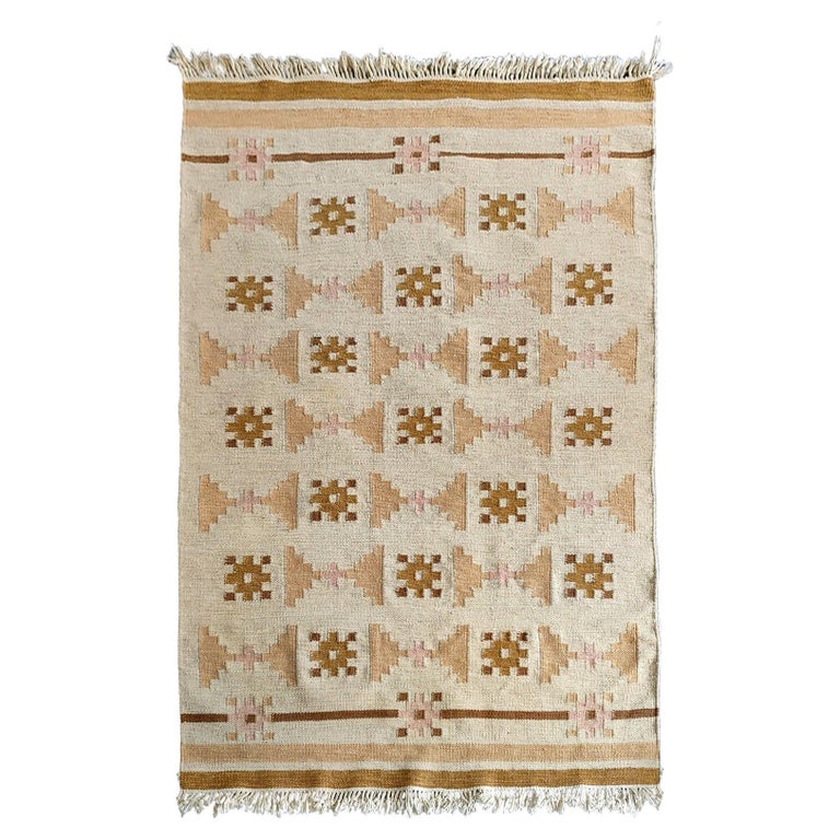 Genuine Vintage Scandinavian Flat Weaved Kilim Rug, 1950s For Sale at ...