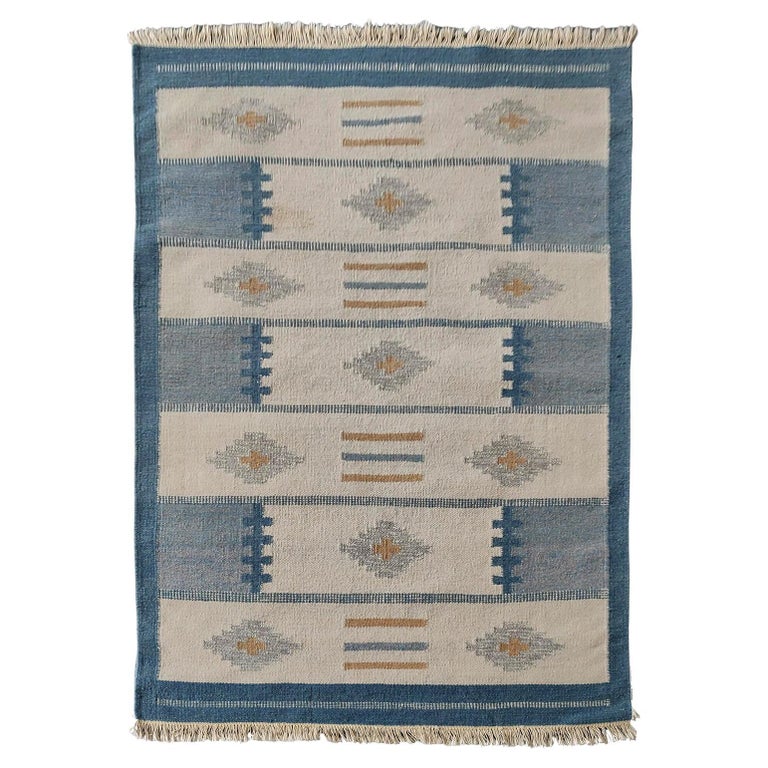 Genuine Vintage Scandinavian Flat Weaved Kilim Rug, 1950s For Sale at ...