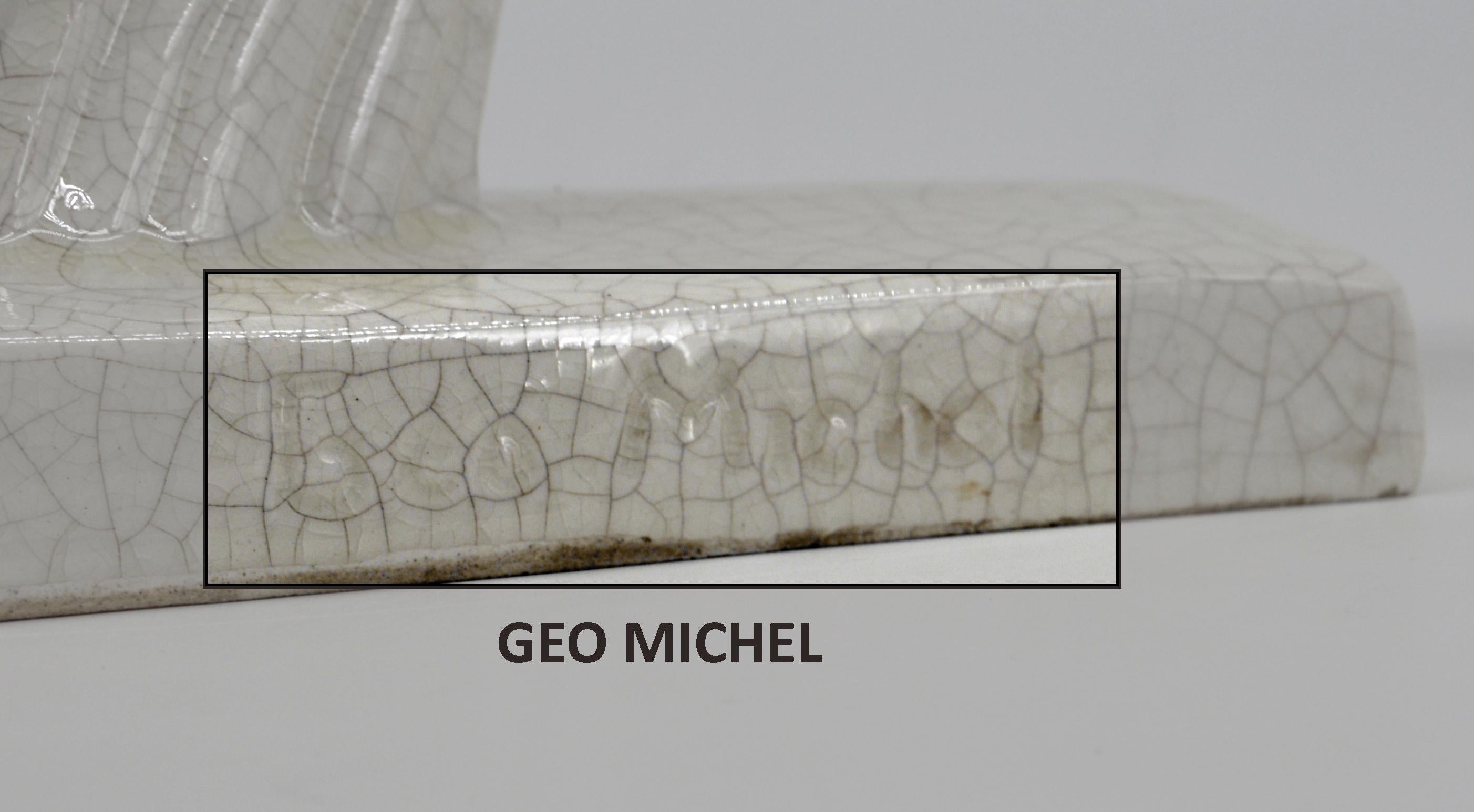 Geo Michel French Art Deco Ceramic Hare Rabbit, 1930 For Sale at 1stDibs