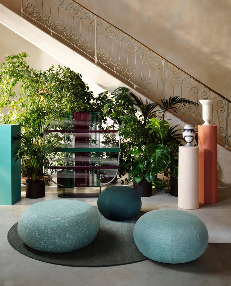 Geo Outdoor Medium Pouf in Green Vip Upholstery by Paolo Grasselli For ...