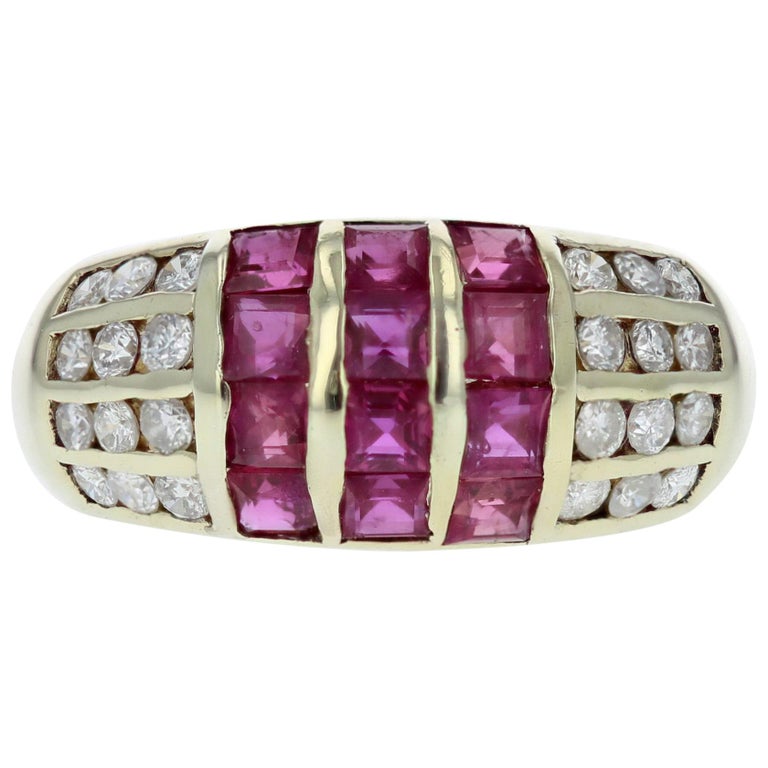Geo Ruby and Diamond Ring For Sale (Free Shipping) at 1stDibs