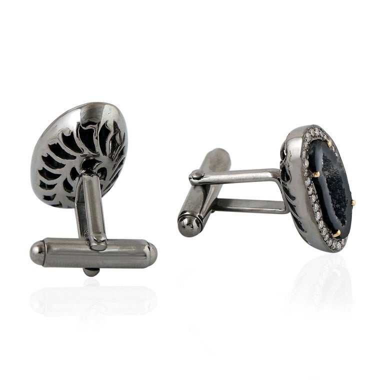 Geode Diamond Cufflinks For Sale at 1stDibs