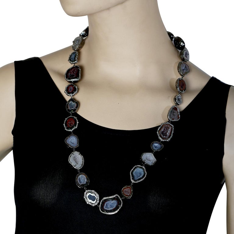 Geode Diamond Necklace For Sale at 1stDibs