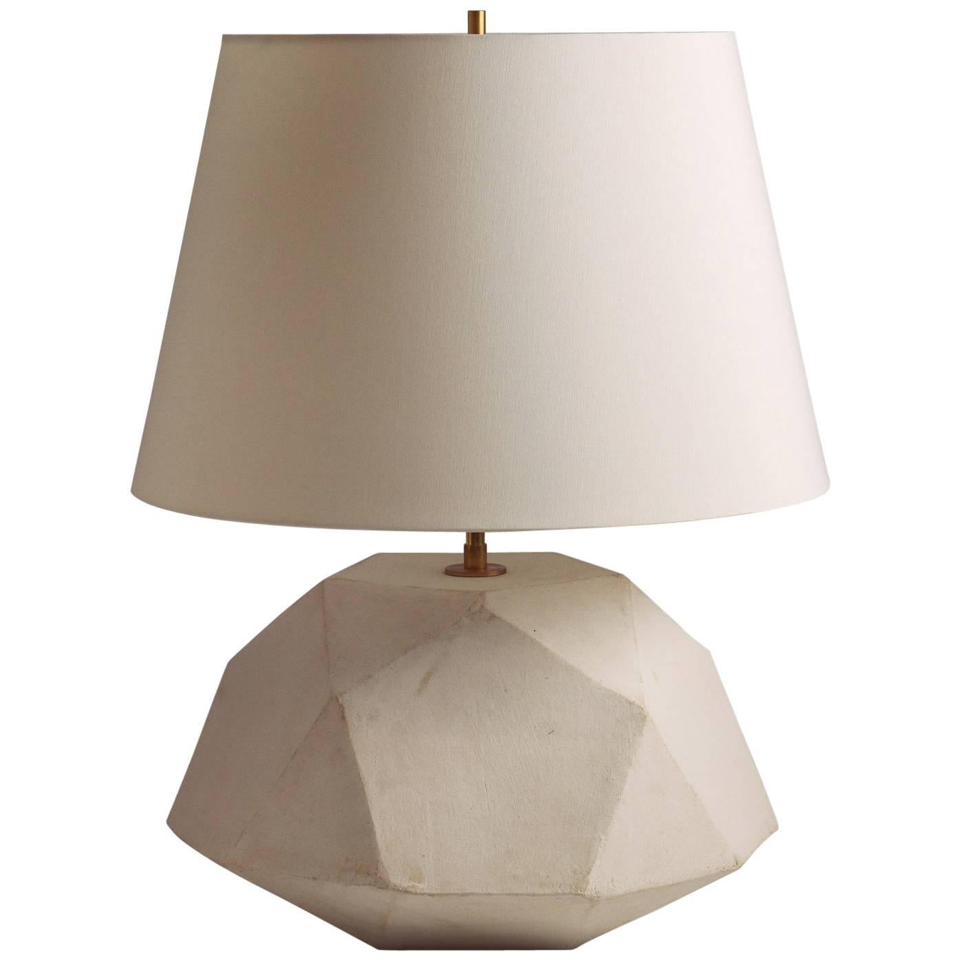 Pair Hexagonal White Ceramic Table Lamps With Geometric Relief For Sale ...