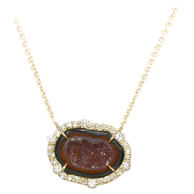 Geode Gold 18 Karat Necklace For Sale at 1stDibs