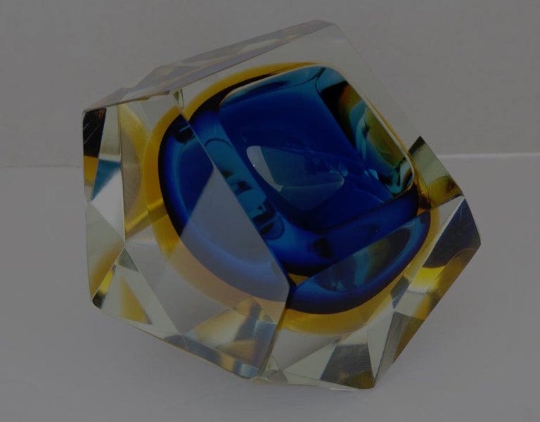 Geode Style Murano Glass Prism Sommerso Technique Vase For Sale at 1stDibs