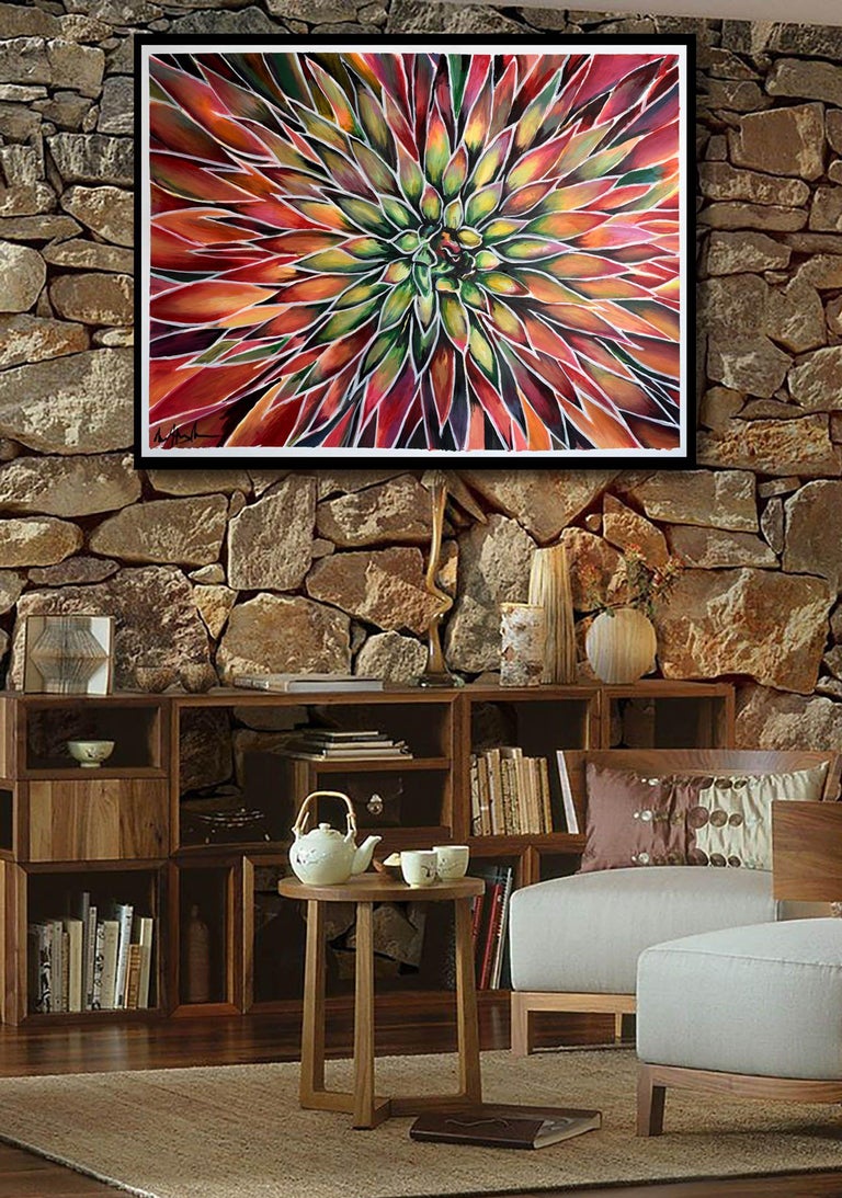 Geoff Greene - Agave Pelona, Painting, Acrylic on Watercolor Paper For ...
