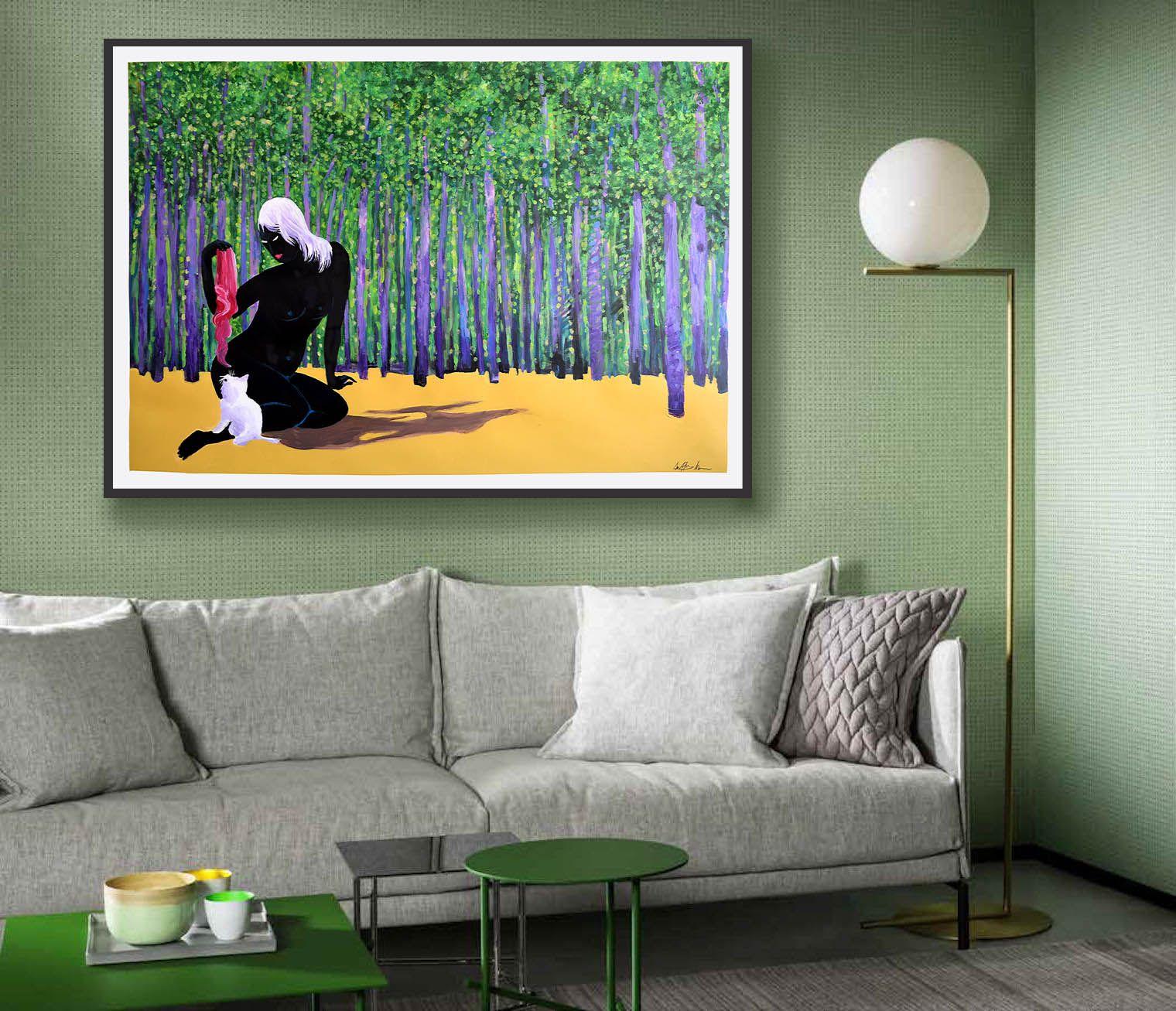 Geoff Greene - Large Peaceful Forest, Painting, Acrylic on Canvas For ...