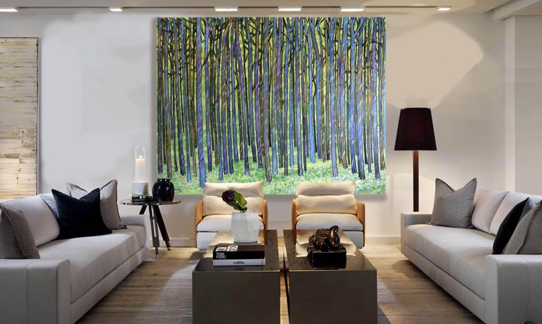 Geoff Greene - Large Peaceful Forest, Painting, Acrylic on Canvas For ...
